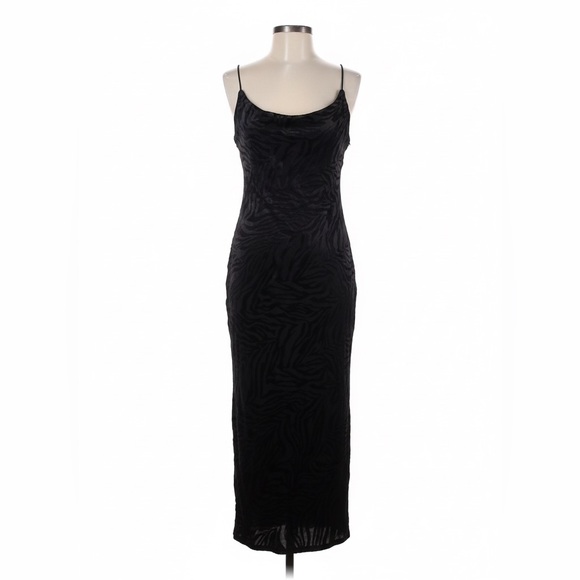 wild fable | Dresses | Black Velvet Zebra Print Strappy Stretch Maxi ...